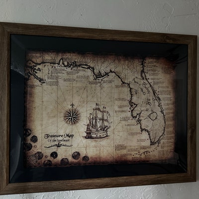 Shipwreck Map of the Gulf of Mexico Artwork 15 X 19, Shipwrecks ...