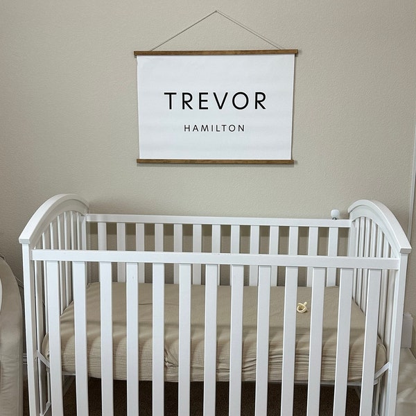 Personalized Baby Name Hanging Canvas Personalized Baby Gift Nursery ...