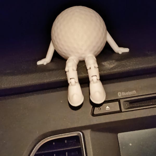 Funny 3D Printed Golf Ball Figurine With Arms and Legs - Unique Golf ...