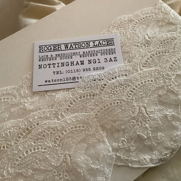 Re Embroidered Old White Double Edge Nottingham Lace Trim - Etsy
