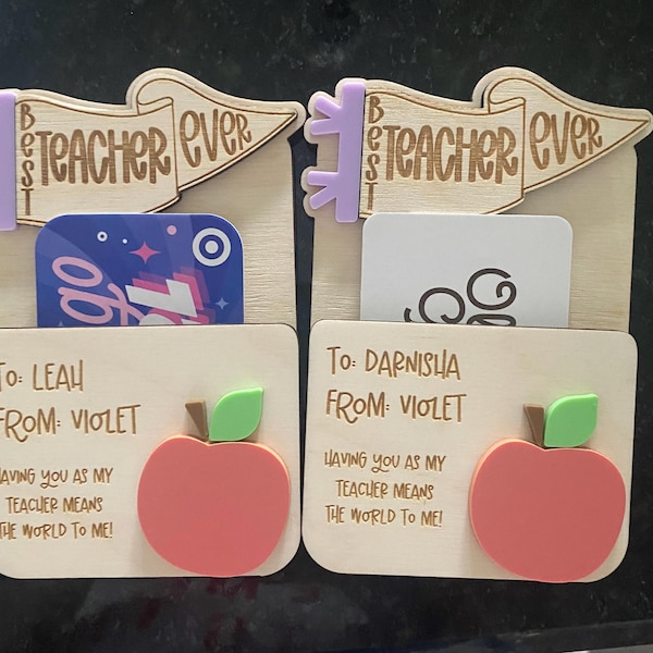 Personalized Teacher Gift Card Holder, Wood Appreciation Gift - Etsy