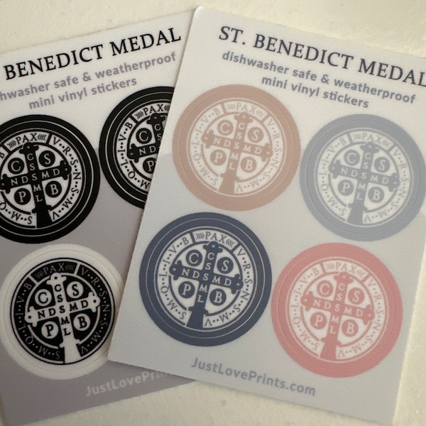 Set of 4, 1 Inch St. Benedict Medal Stickers, Catholic Stickers, St ...