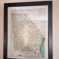 GEORGIA MAP PRINT, Vintage Map of Georgia, Old Map Print, Vintage Wall ...