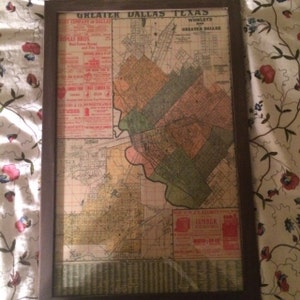 Old Dallas Texas Map Vintage Historical Map Antique Restoration Style ...