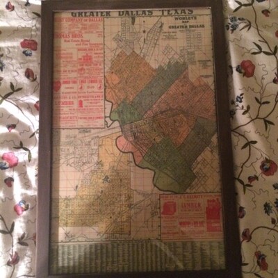 Old Dallas Texas Map Vintage Historical Map Antique Restoration Style ...