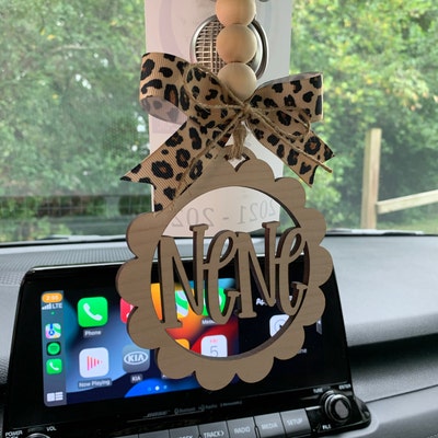 Car Mirror Charm, Custom Name Car Mirror Monogram, Car Name Charm ...