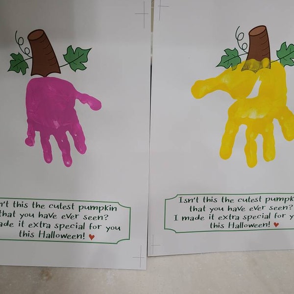 Halloween Handprint Art, Pumpkin Handprint Craft for Kids, Preschool ...