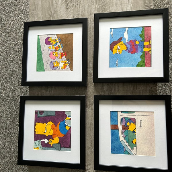 The Simpsons Homer and Marge Sunset Print, Poster Watercolor ...