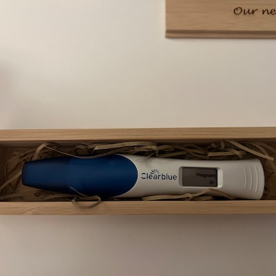 Engraved Pregnancy Announcement Box Personalised Pregnancy Test Box ...
