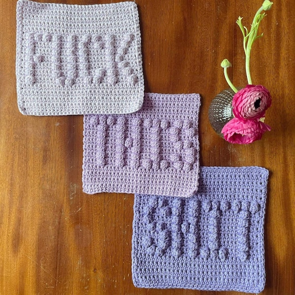 Swearing Dishcloth Pattern, PDF Download Crochet Pattern for Fuck This ...