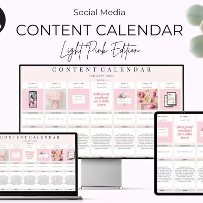 Google Sheets Social Media Content Calendar, Simple, Content Planning ...