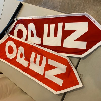 BASIC OPEN Flag Double Sided Heavy Weight Canvas Handmade Pole ...