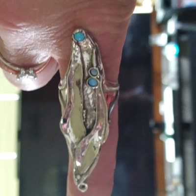 Big Full Finger Ring, Long Sterling Silver Bohemian Ring for Women - Etsy