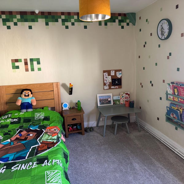 Minecraft Inspired Pixel Block Wall Sticker | Gamer Room Border - Etsy