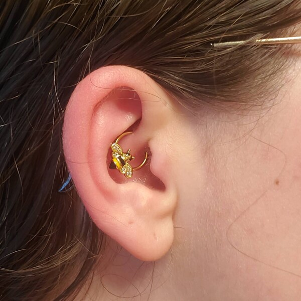 316L Stainless Steel 16G Bee Helix Daith Conch Earring/bee Septum Nose ...