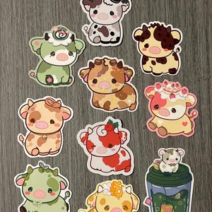 12 Birth Month Cow Stickers, Cute Cow Stickers, Waterproof Water Bottle ...