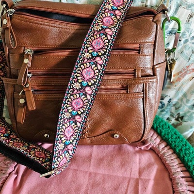 Slim Retro Purse Strap, Geometric Pattern, Replacement Crossbody Strap - Etsy