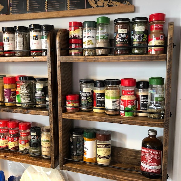 Rustic Reclaimed Wood Spice Wall Rack, Essential Oil Storage - Etsy