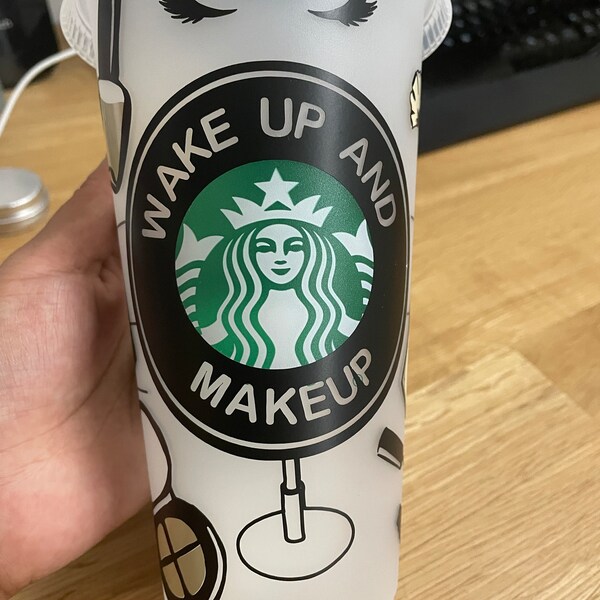 Wake up and Makeup Cup, Makeup and Ice Coffee Lovers, Makeup Artist ...