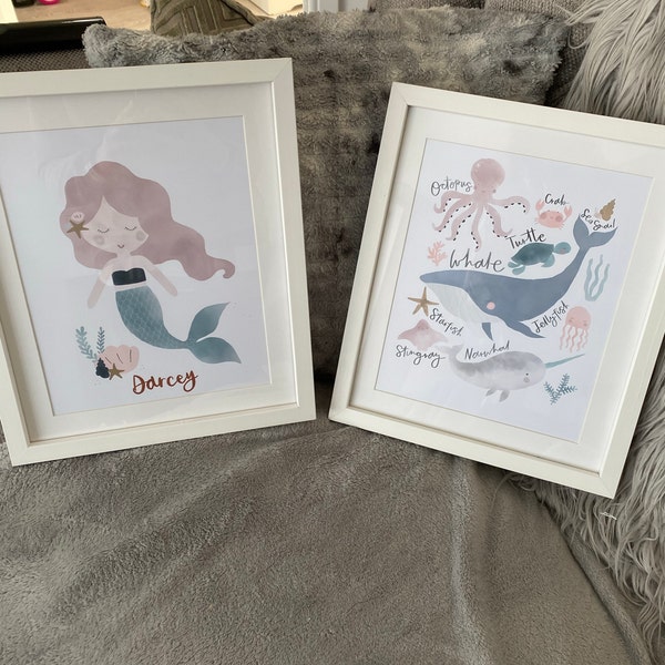 Mermaid Print, Can Be Personalised, Under the Sea Art, Mermaid Art ...