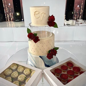 SET Metallic Square and Rectangle Cake Separator Metallic Cake Stand ...