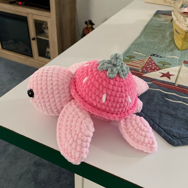 Crochet Strawberry Turtle Pattern PDF Download Beginner Friendly ...