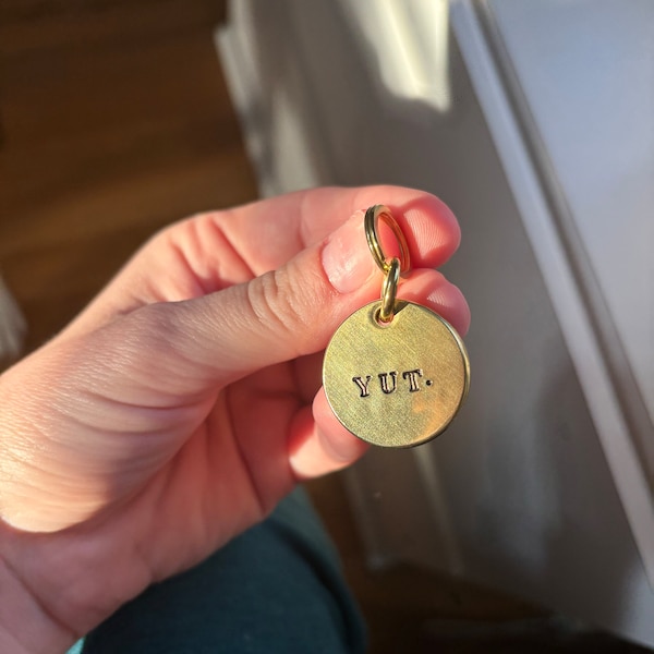 Thick Double Sided Brass Key Tag Labels - Any Custom Text - Super ...