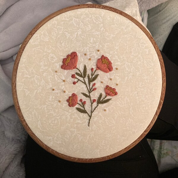 Spring Wreath Embroidery Digital Pattern / Floral Embroidery Pattern ...