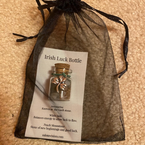 Irish Luck Bottle, Irish Lucky Charm, Luck Gift, Lucky Charm, Draws ...