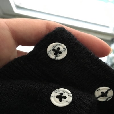 White Marble Pattern Button White and Black Four Holes Resin - Etsy