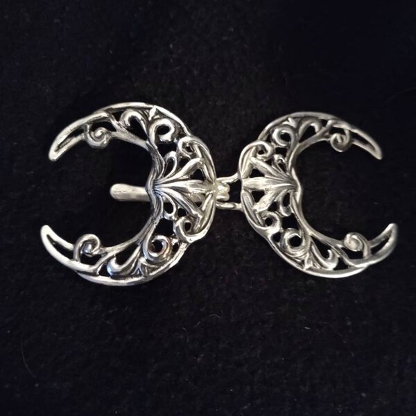 Moon Cloak Cloakclasp Double Moon Cape Closure, Fibula, Penannular - Etsy