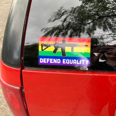 AR-15 Defend Equality LGBTQ Gay Pride Flag and Rifle Decal/sticker - Etsy