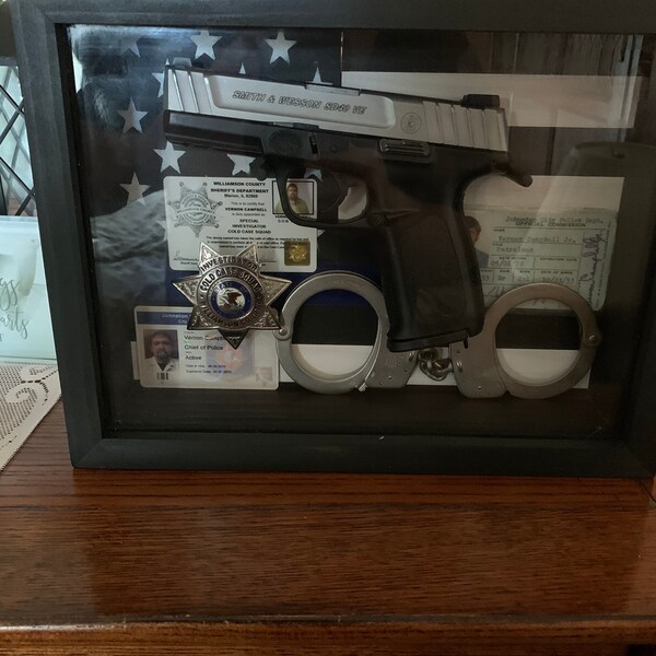 Thin Blue Line Shadow Box Display - Etsy