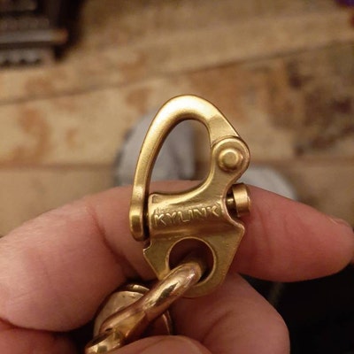 KYLINK Omega Double Shackle EDC Carabiner Keychain Key Ring With Brass ...