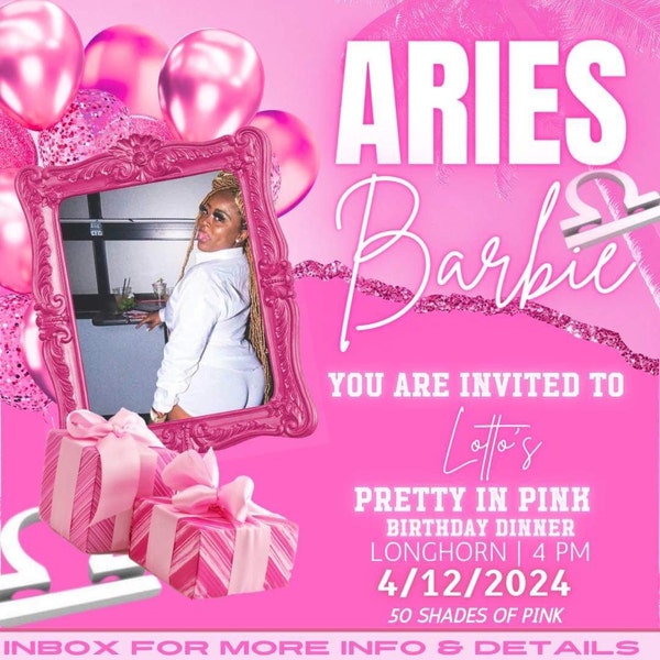 Editable Libra Birthday Flyer, Birthday Template, Birthday Girl, Pink ...