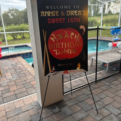 Hibachi Welcome Sign, Hibachi Birthday, Japanese Restaurant Party ...