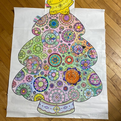 GIANT Poster Mandala Christmas Tree to COLOR IN - Etsy