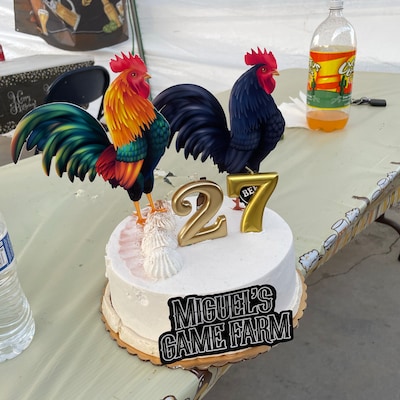 Rooster Cake Topper Farm Cake Topper Rooster Birthday Decor Rooster ...
