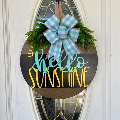 Summer Front Door Decor Hello Sunshine Summer Door Hanger Summer Wreath ...