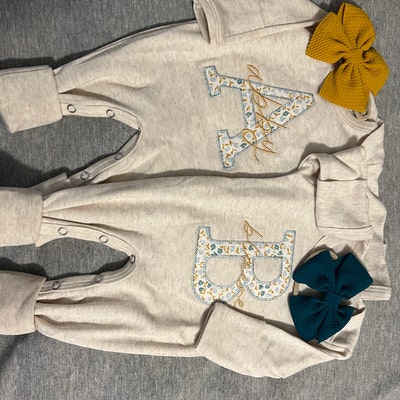 Personalized Baby Girl Romper and Hat Set, Vintage Floral Infant Coming Home Outfit, Baby Shower ...