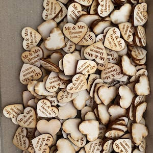 Wooden Love Heart Table Decorations Personalised Wedding | Etsy