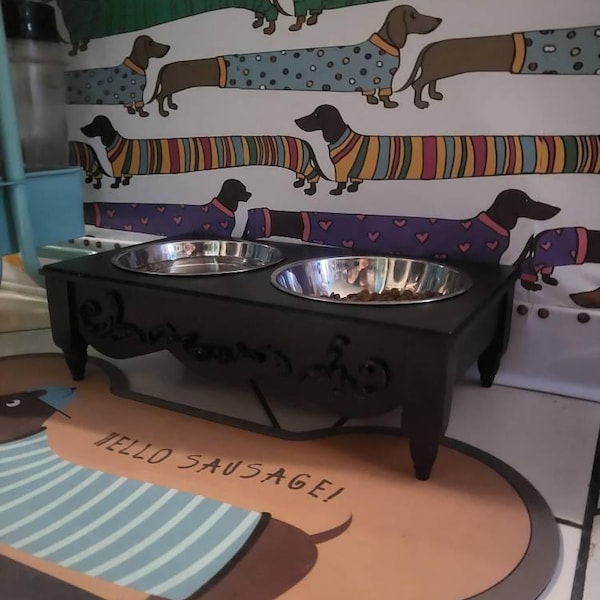 Farmhouse Chic Dog or Cat Elevated Pet Feeder | HUMAN GRADE Stainless ...