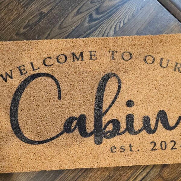 Blue Floral Doormat, Personalized Welcome Mat, Last Name Doormat ...