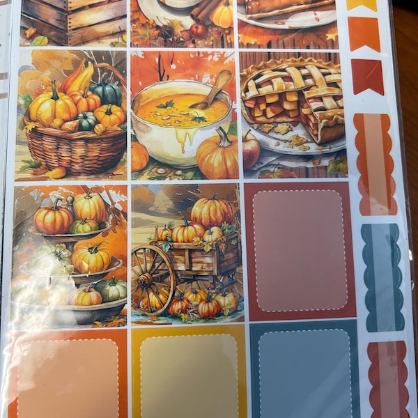 Halloween Planner Mini Sticker Kit , Autumn Vertical Weekly Kit ...