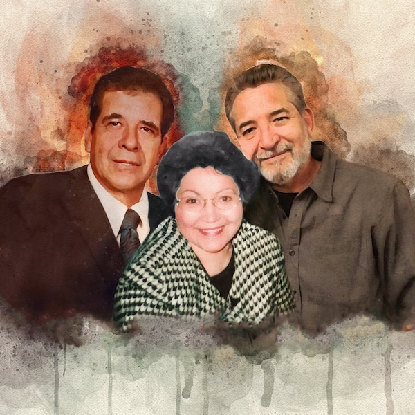 Painted Family Portrait, Loss of Father Gift for Daughter, Memorial ...