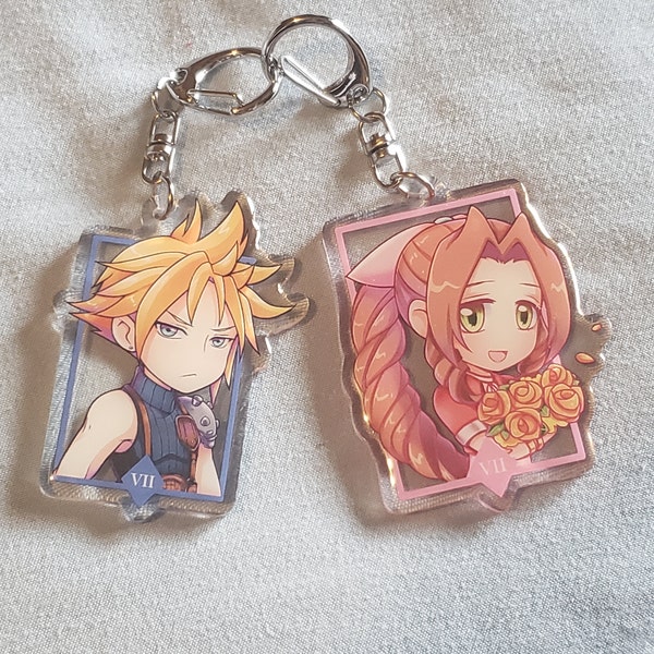 Final Fantasy 7 Charms FFVII Keychain Final Fantasy VII Kawaii Acrylic ...