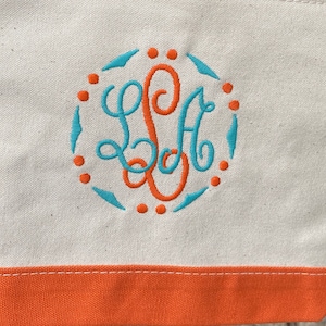 Canvas Zip Pouch With Monogram Accessories Bag Cosmetic Bag Graduation ...