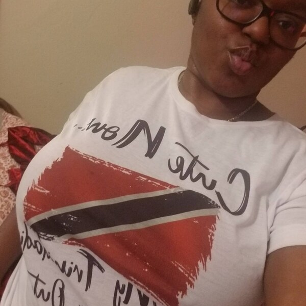 Ladies Trinidad Flag T-shirt cute Now... 'til My Trinidadian Comes Out ...