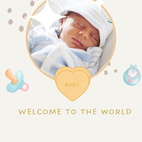 Digital Birth Video Announcement, Animated Birth Announcement Sign ...