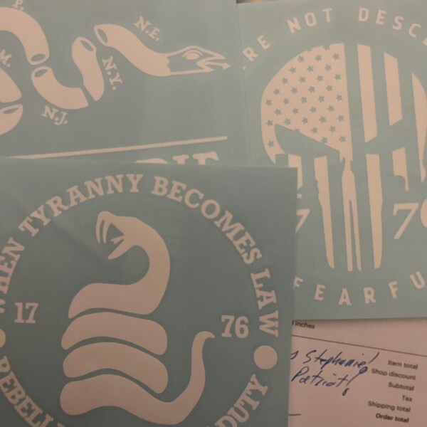 Don't Tread on Me 1776 Gadsden Snake Flag Car Truck Van Window or ...